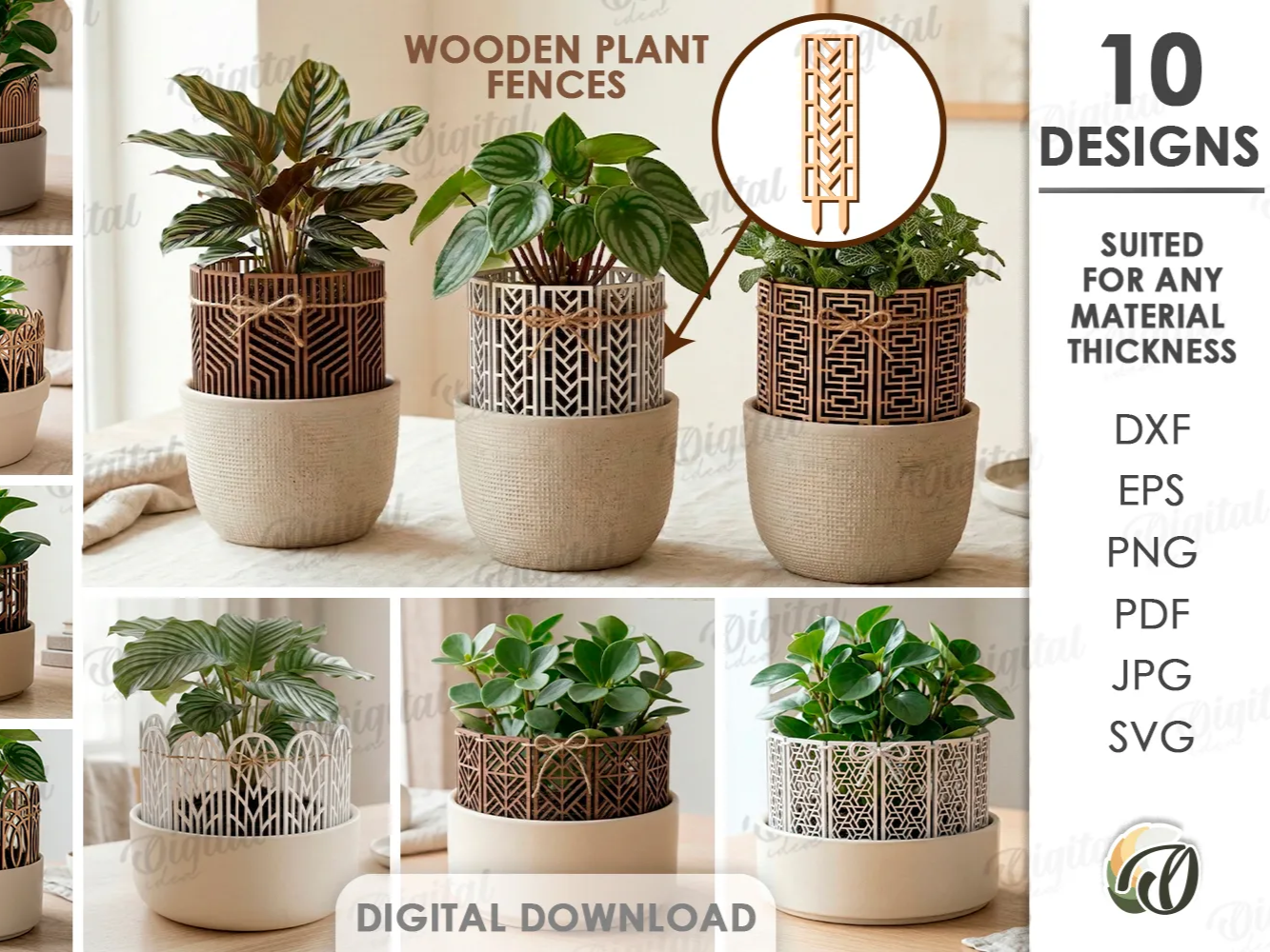 3D Plant fences bundle. Flower trellis laser cut files. Plant stakes ...