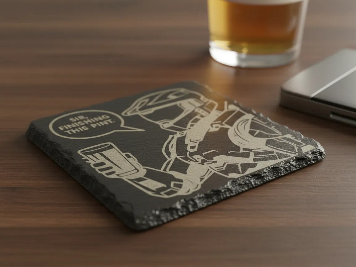 Laser Engraved Slate Coaster With Master Chief Meme Quote | Free Files ...