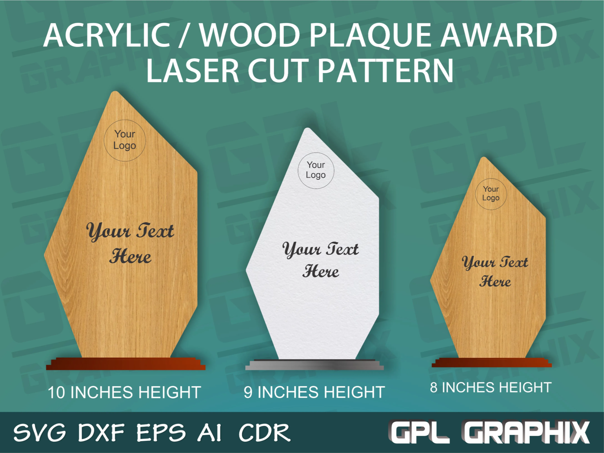 Acrylic/Wood Plaque Award Laser Cut File | AI, EPS, DXF, SVG & CDR File ...