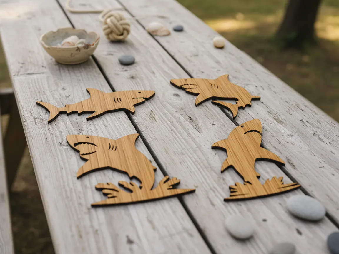 Shark Shaped Wooden Coasters | Free Files - Atomm