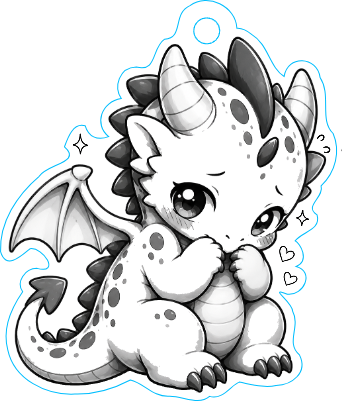 Kawaii Baby Dragon Keychain – Shy Moon Fantasy Dragon Charm | Free ...