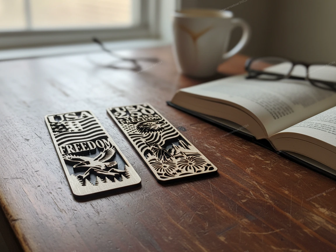 Patriotic USA Eagle and Flag Themed Wooden Bookmarks | Free Files - Atomm