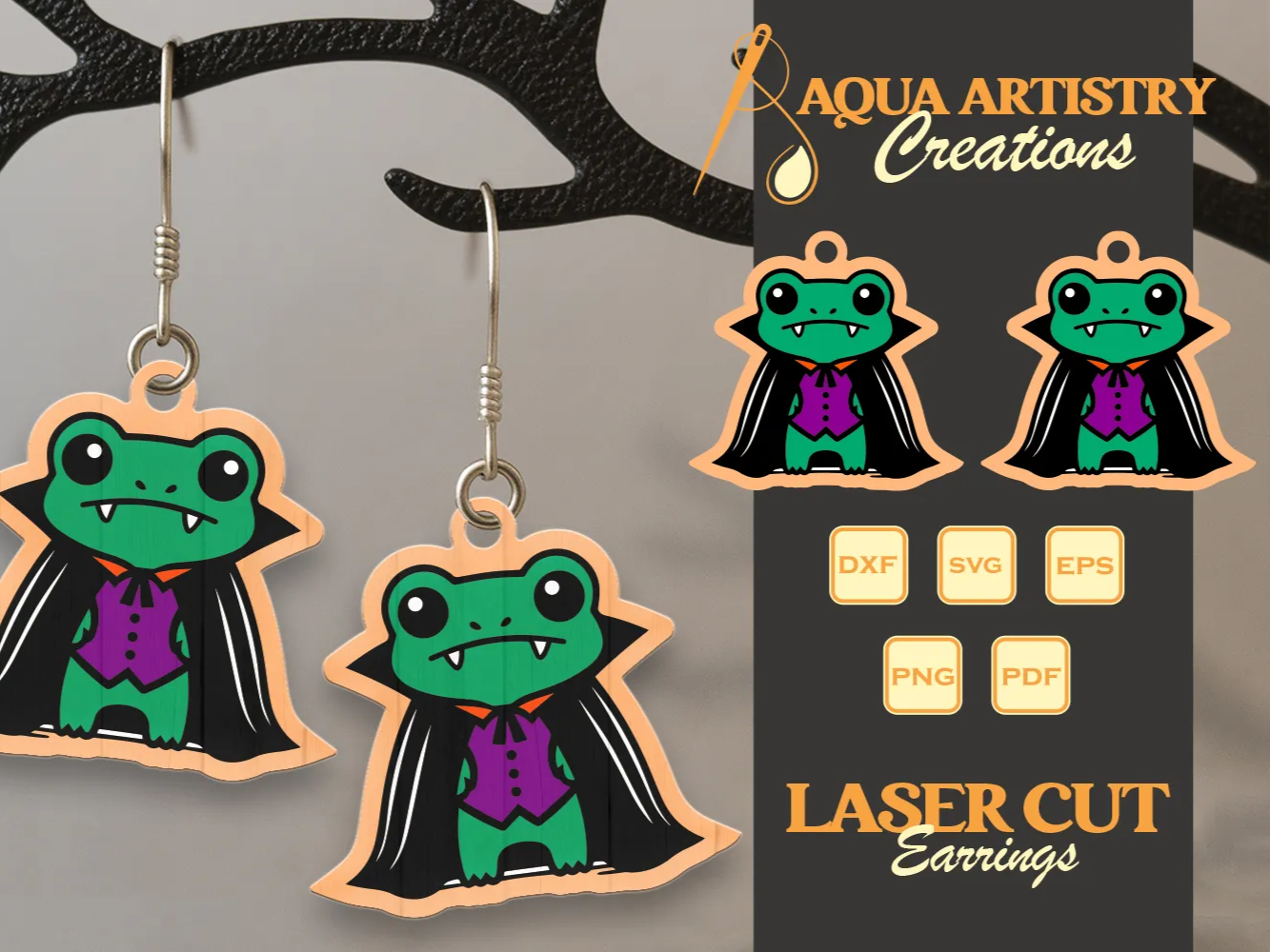 Laser cut and engrave | Laser Cut Frog Vampire Earrings Cute Acrylic ...