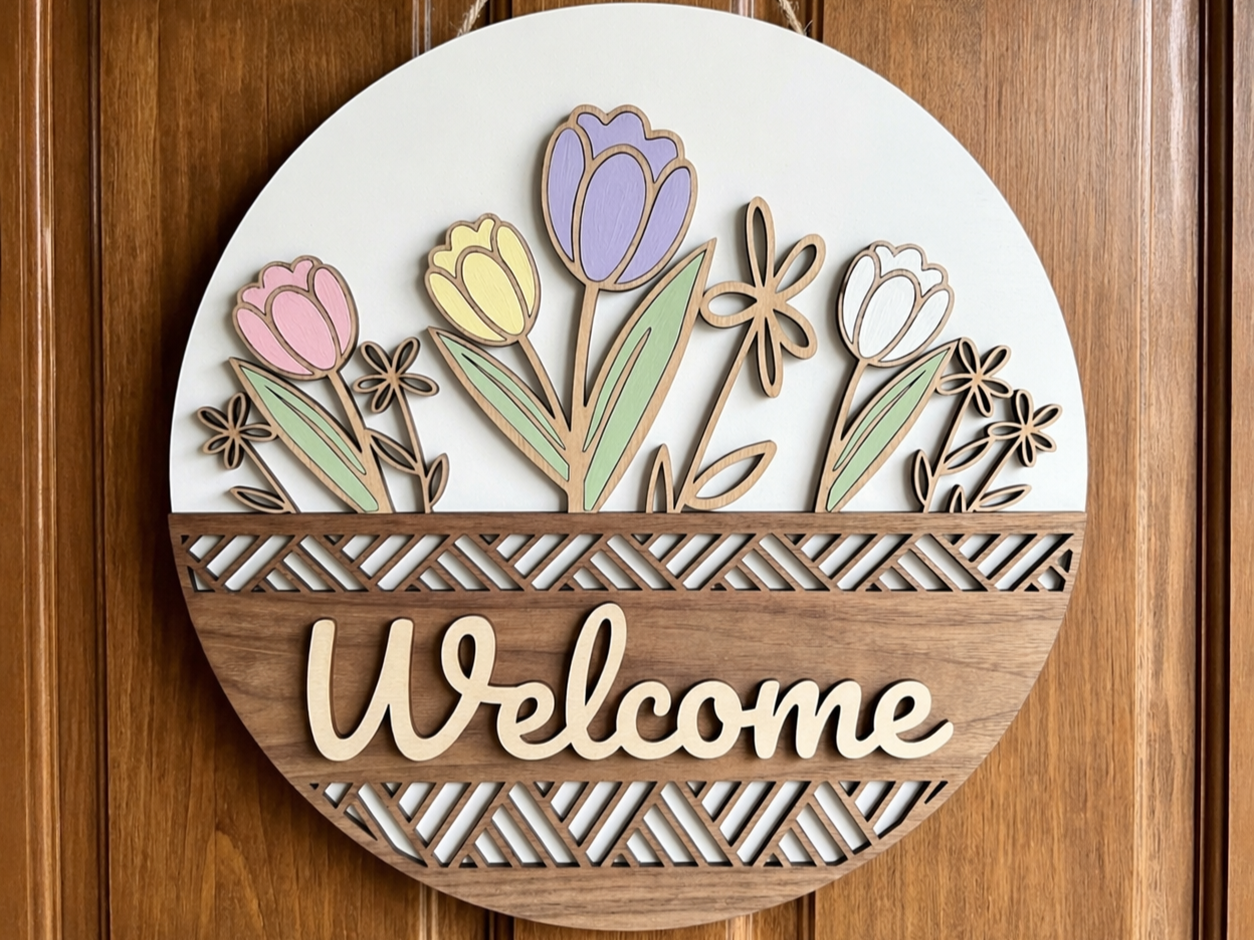 Wooden Door Sign, Family Name Sign, - Laser Cut & Engraving Template ...