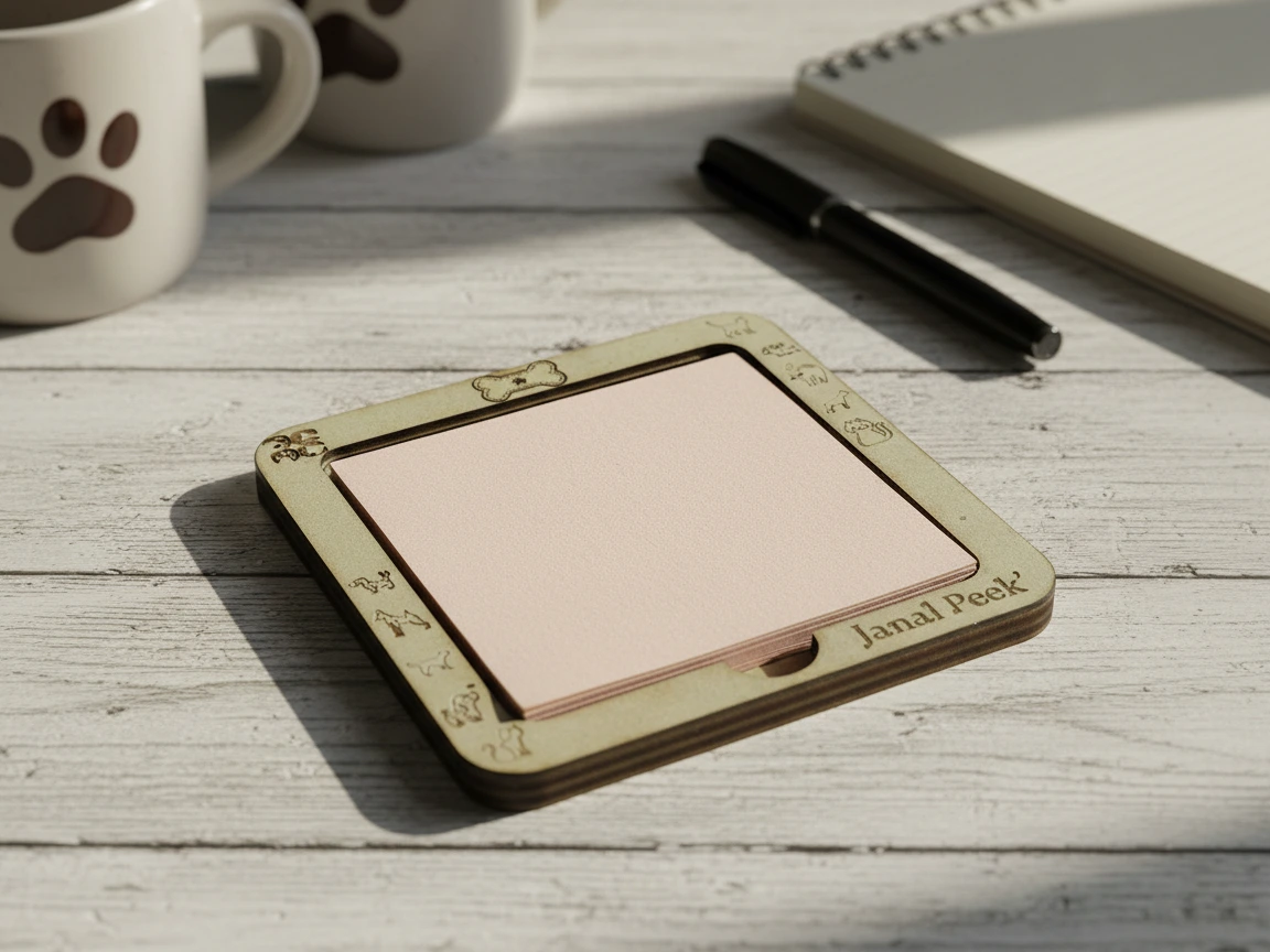 Laser Cut Wooden Sticky Note Holder with Dog Paw Engraving | Free Files ...