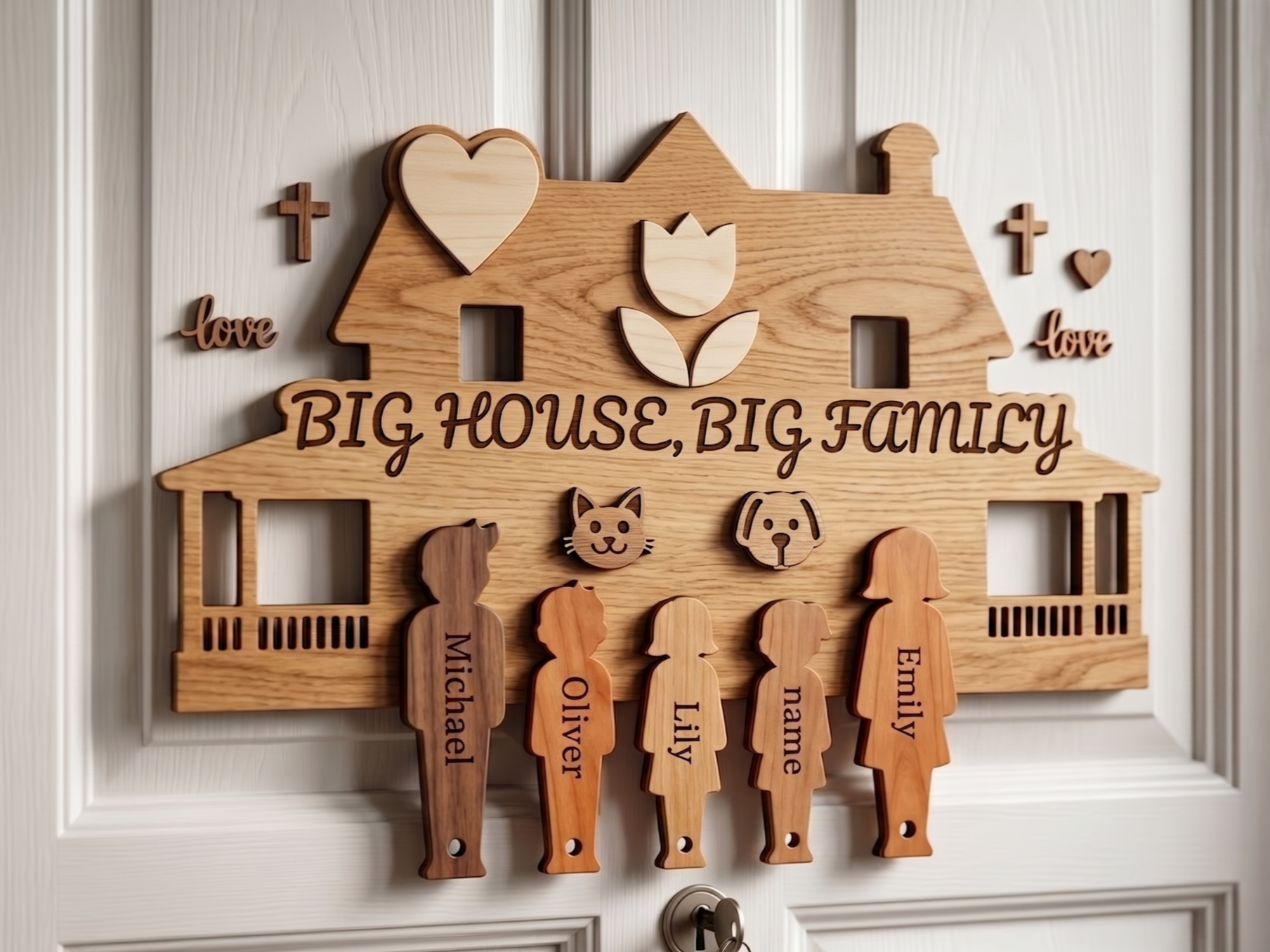 Big Family key holder - Laser Cut & Engraving Template | Atomm