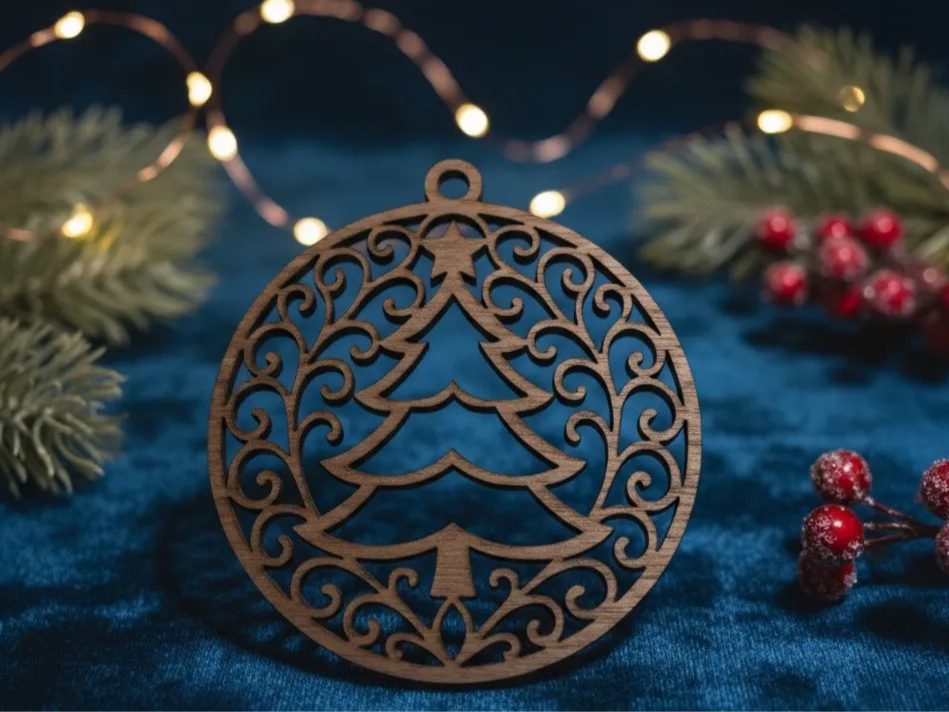 Laser Cut Wooden Christmas Tree Ornament Decoration | Ready to Use ...