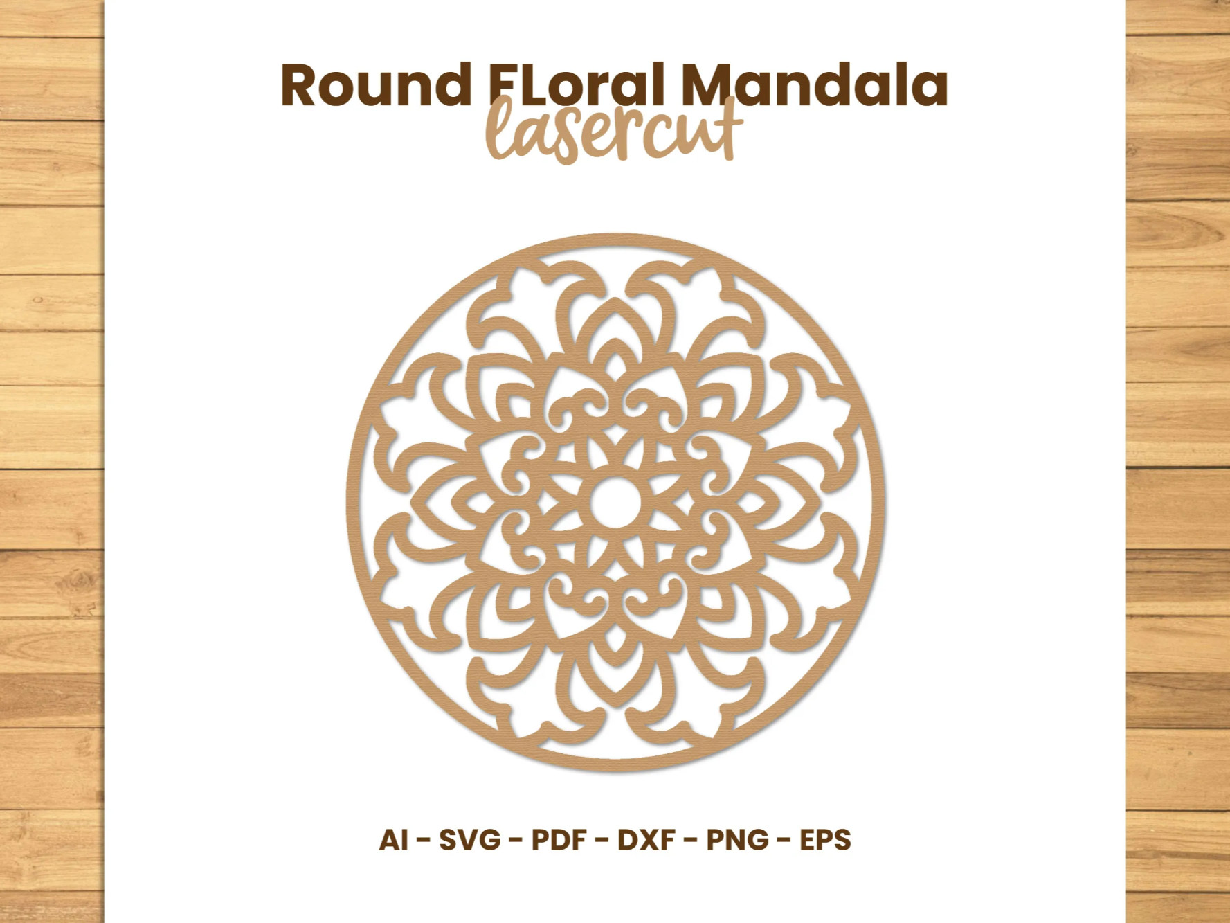 Round Floral Mandala Laser Cut | Ready to Use Files - Atomm