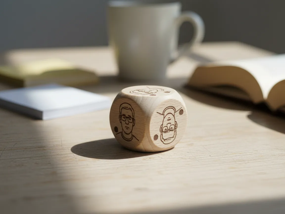 🎲 Engraved Emotion Dice - A Laser-Engraved Cube That Tells a Story 🎲
