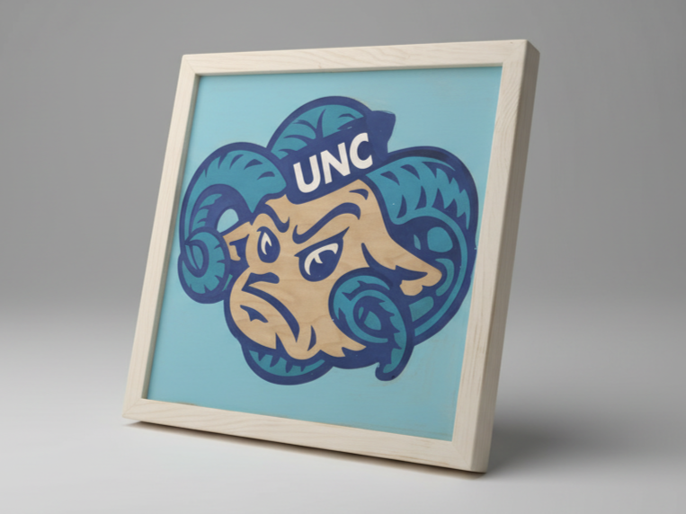 Laser Cut UNC Ram Logo Wooden Picture Frame | Free Files - Atomm