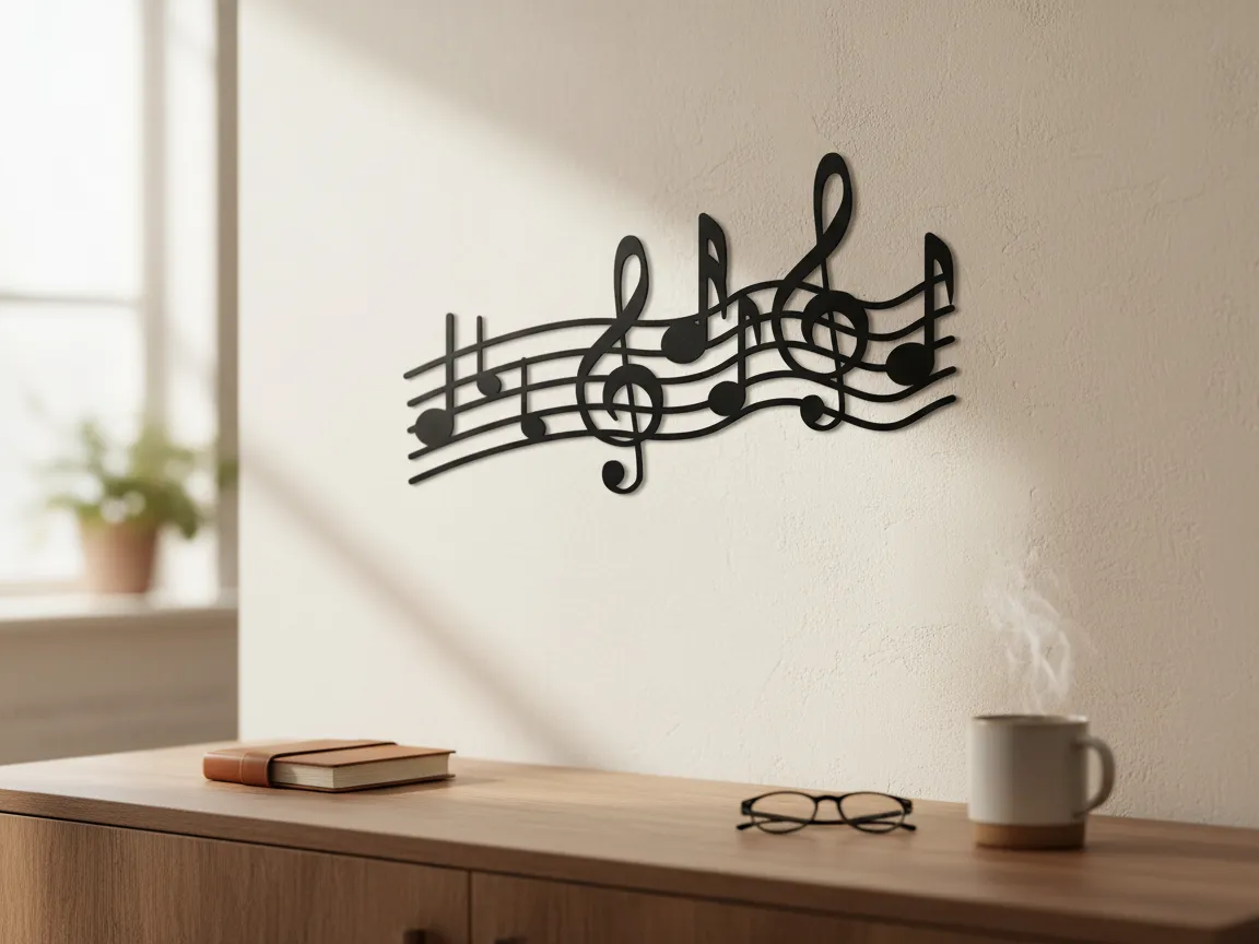 Laser Cut Metal Music Notes Wall Art Decor | Free Files - Atomm