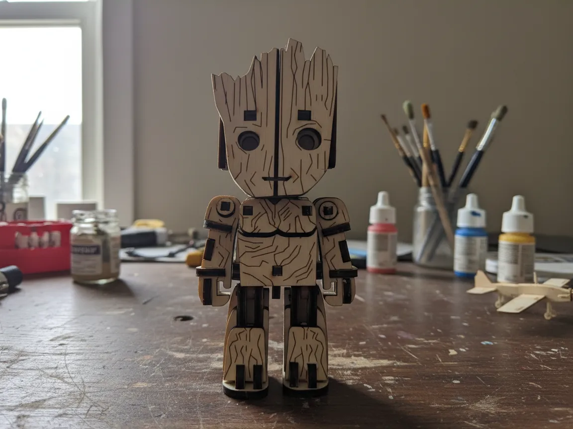 Laser Cut Wooden Groot Figurine | Free Files - Atomm