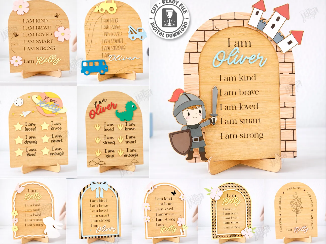 Personalised Daily Affirmation Name Plaque Laser Cut Bundle.Kids Laser ...