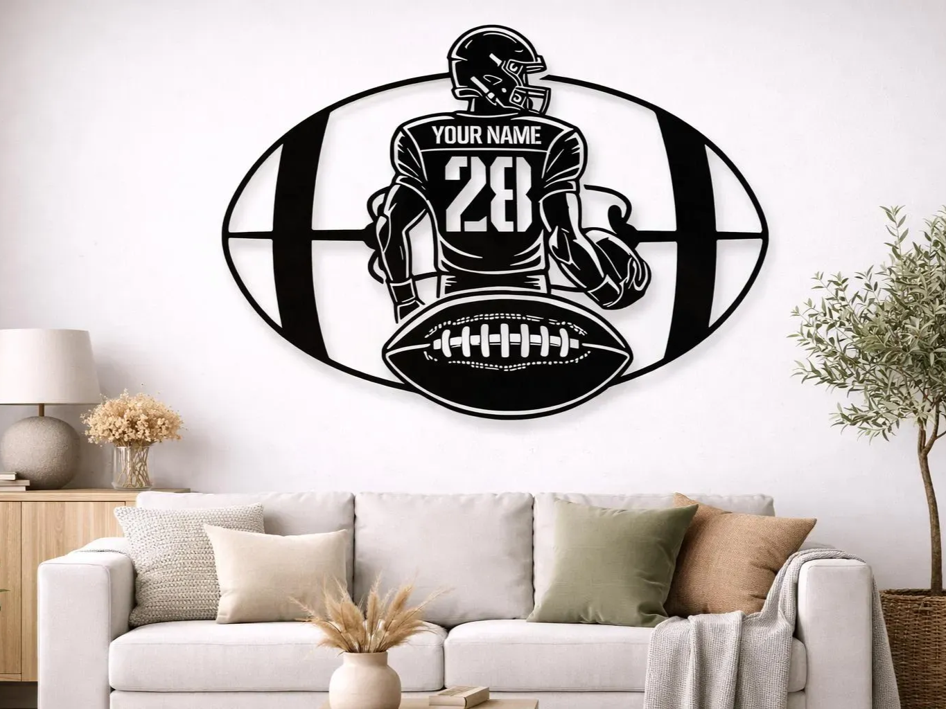 Personalized American Football SVG, Custom Player Name & Number ...