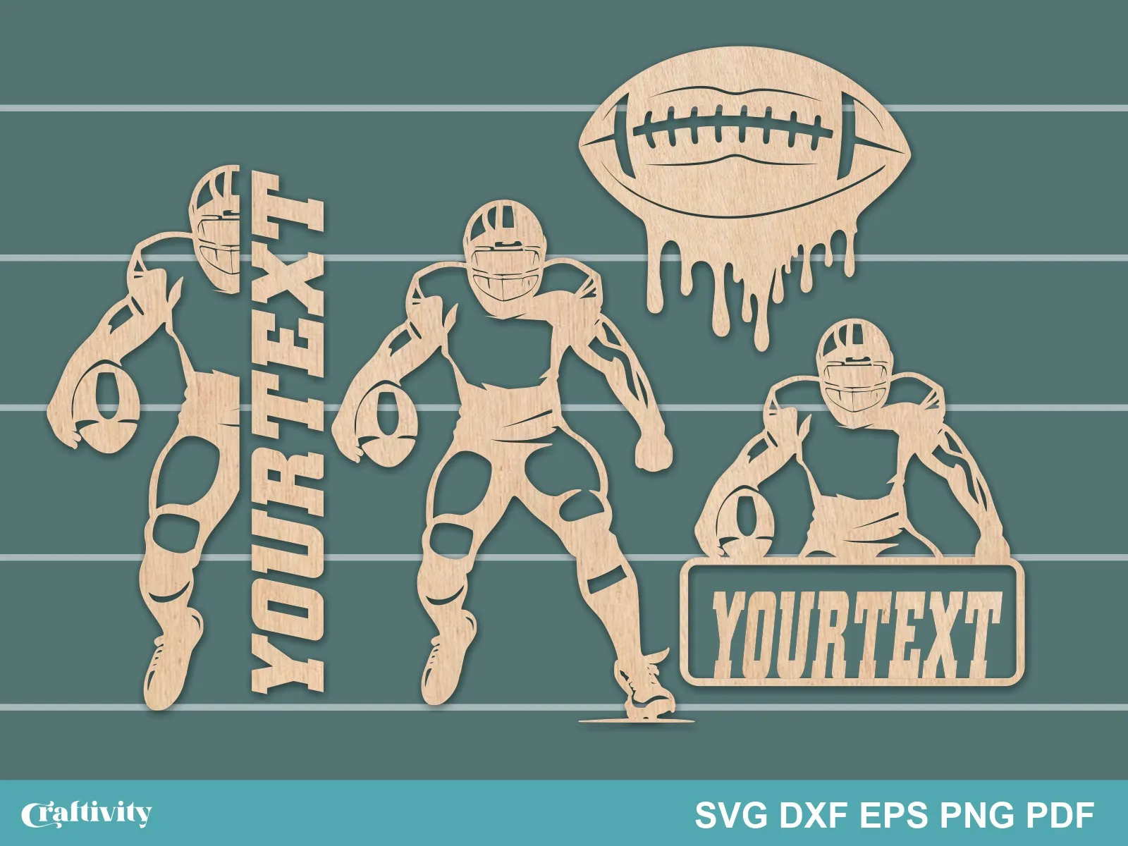 Laser cut and engrave | Football Player SVG| Football Clipart for Vinyl ...