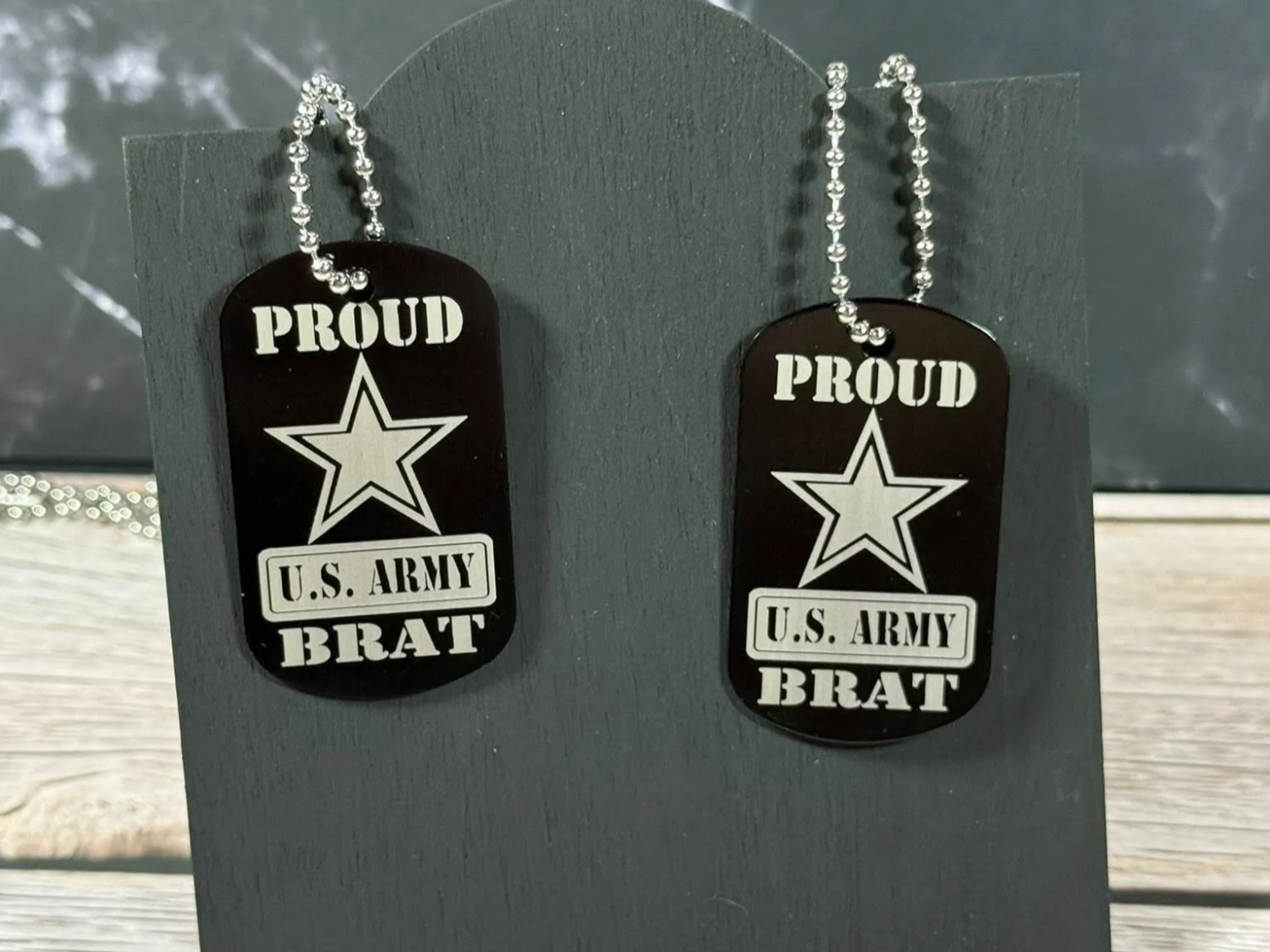 Laser Engraved Proud U.S. Army Brat Dog Tag Keychain | Free Files - Atomm