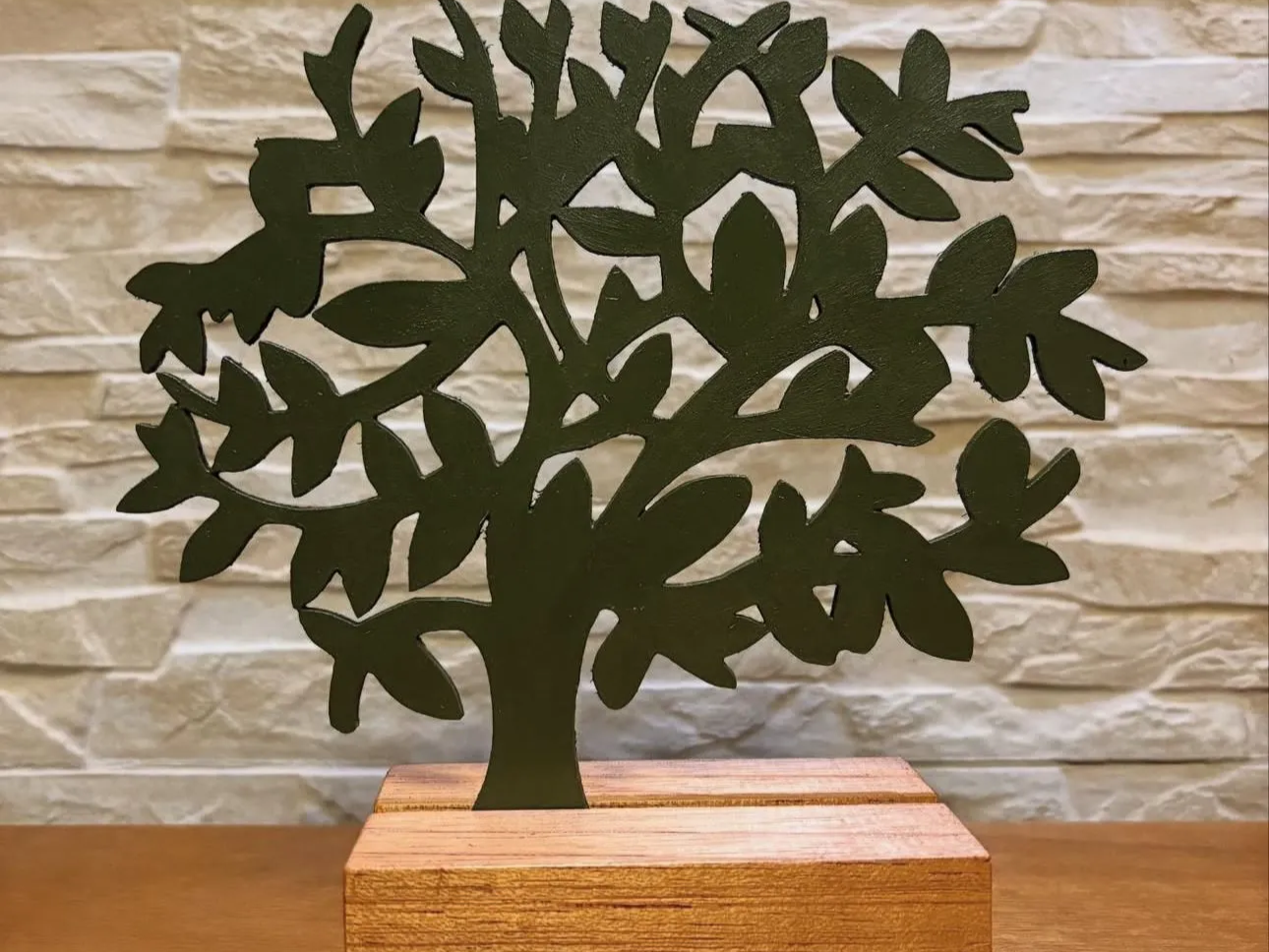 Laser Cut Wooden Tree Decorative Ornament with Stand | Free Files - Atomm