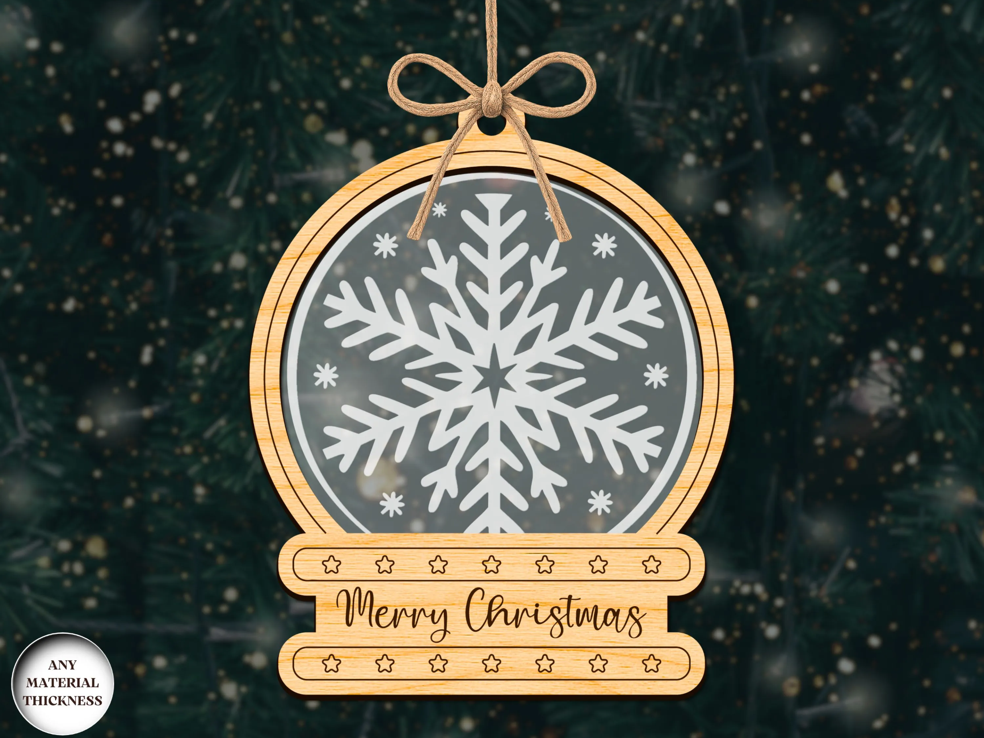 Laser cut and engrave | Christmas Snowglobe Ornament Laser Cut | Ready ...