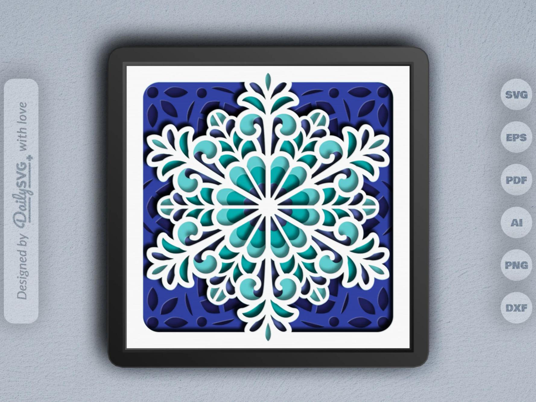 Decorative Winter Snowflake Mandala Layered Papercut | Free Files - Atomm