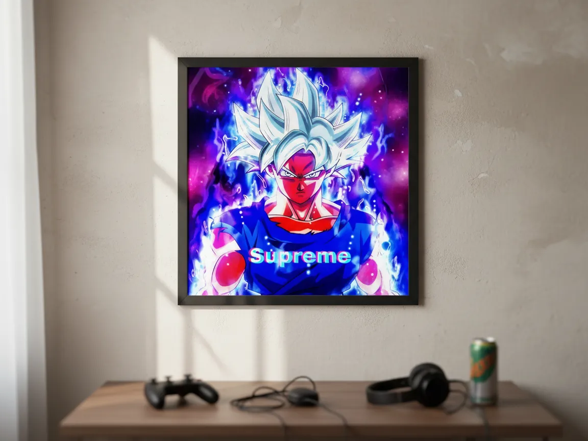 Supreme Anime Character Wall Art in Black Frame | Free Files - Atomm