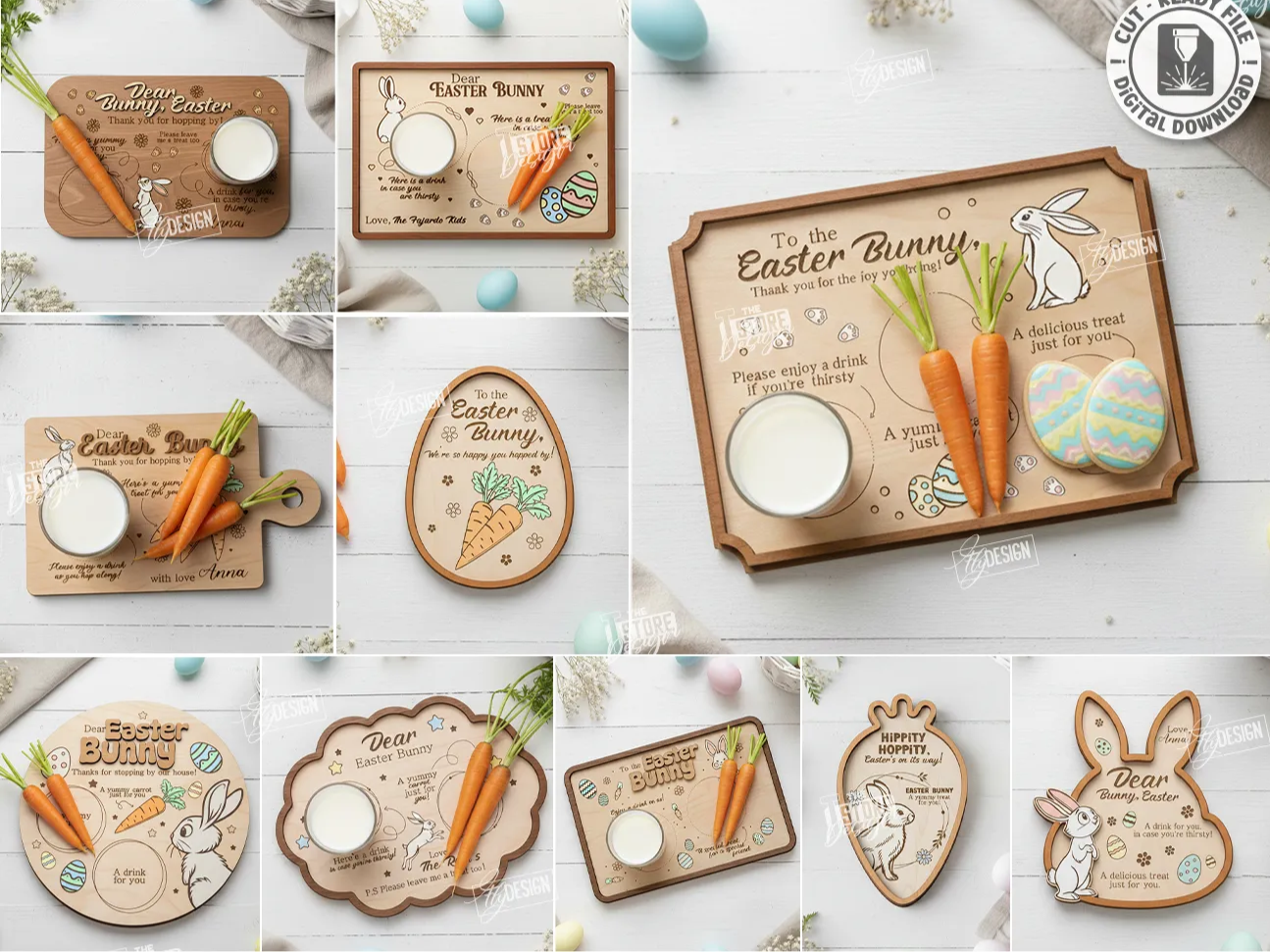 Easter Treat Trays Laser Cut Bundle. Easter Bunny. Milk and Carrot ...