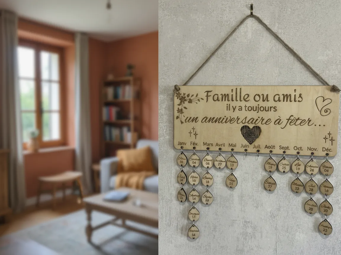 Laser Cut Wooden Birthday Reminder Calendar in French | Free Files - Atomm