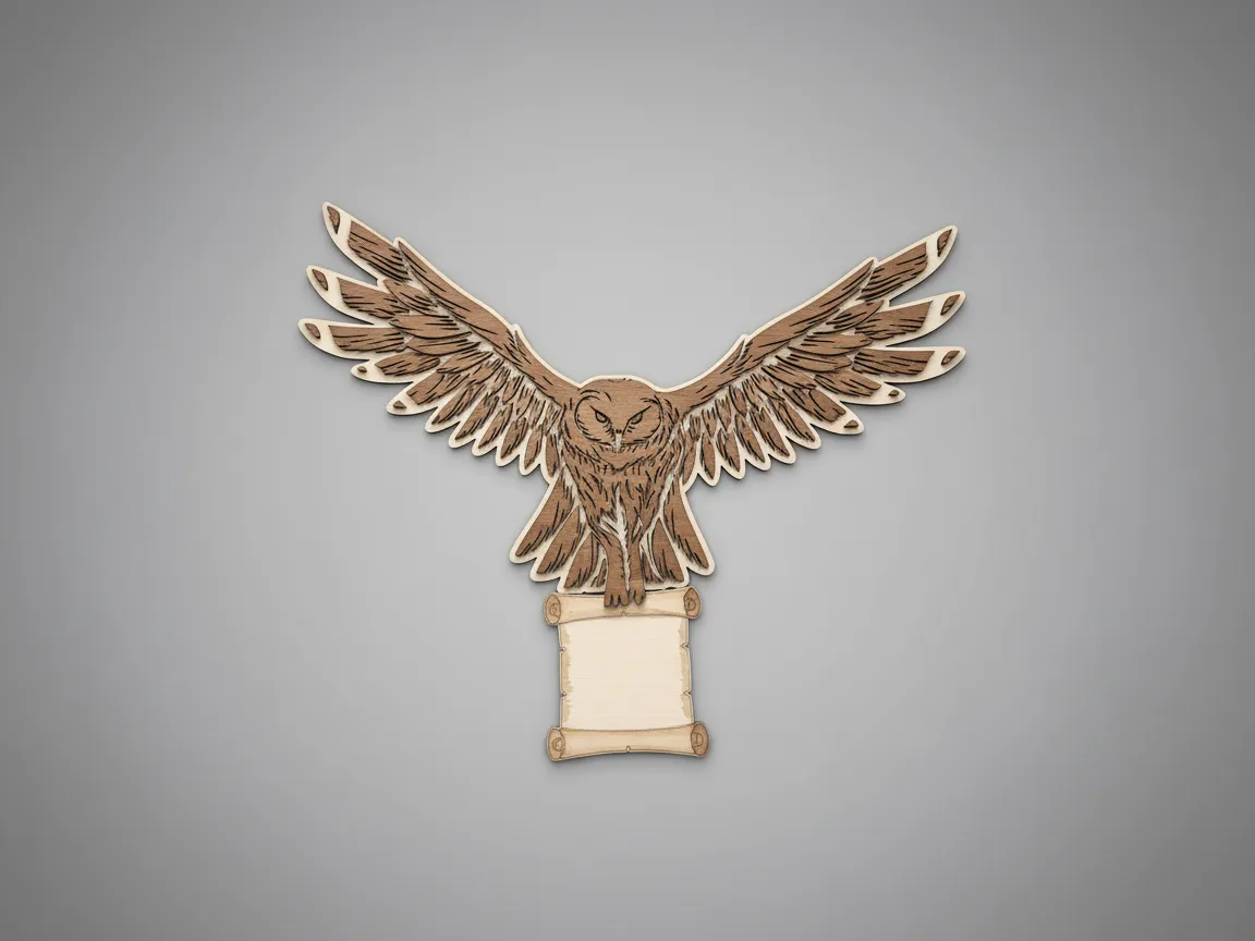 chouette tenant un parchemin( a personnalisé )dans ses serres | Free ...