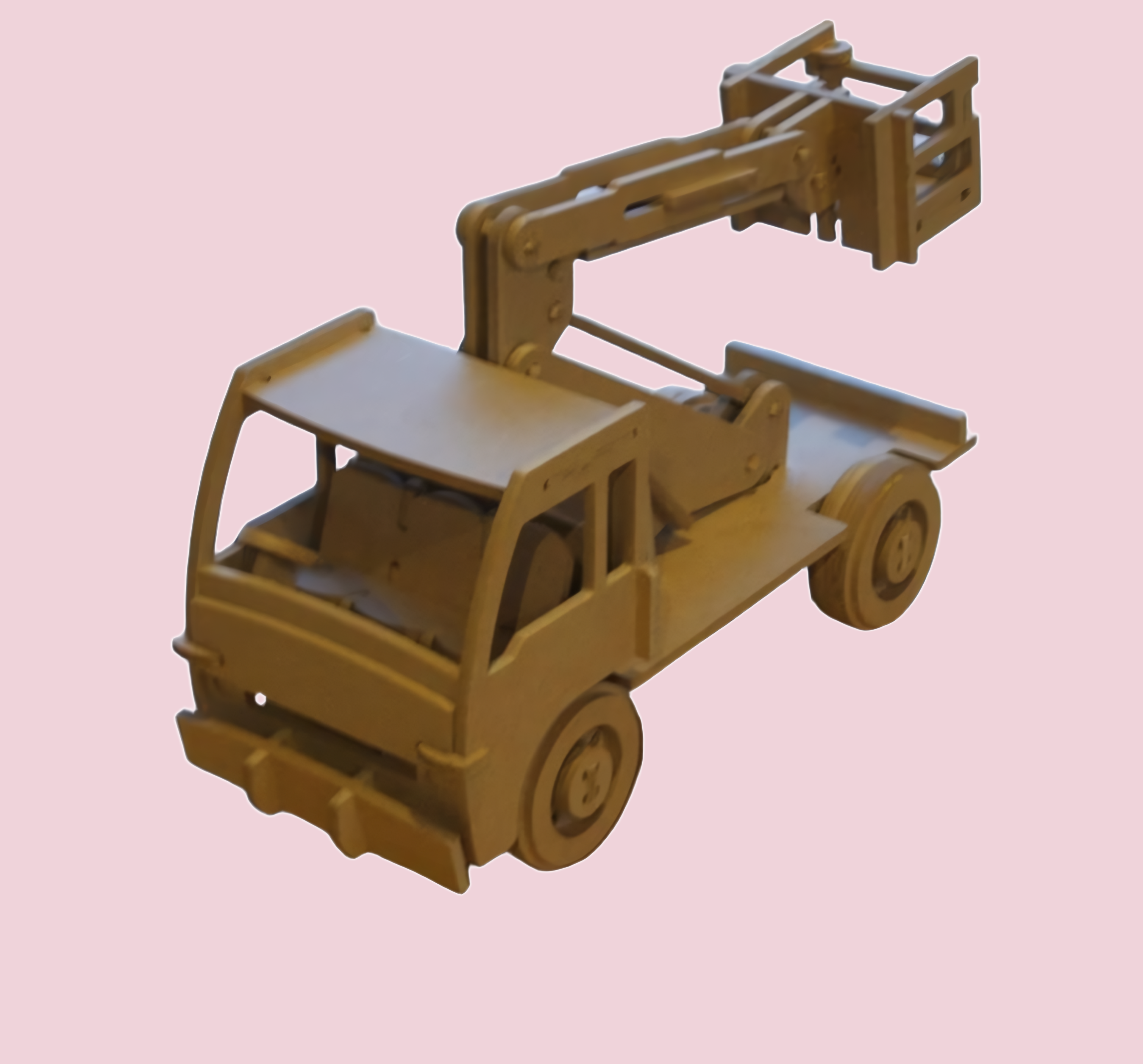 Laser Cut Wooden Cherry Picker Truck Kids Toy Truck Mounted Aerial Work ...