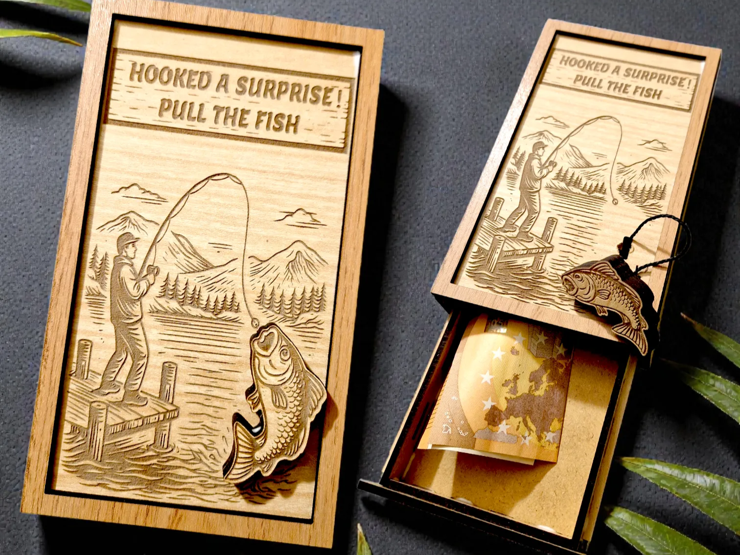 Fishing Money Gift Card SVG | Pull the Fish to Open Cash Holder | Ready ...