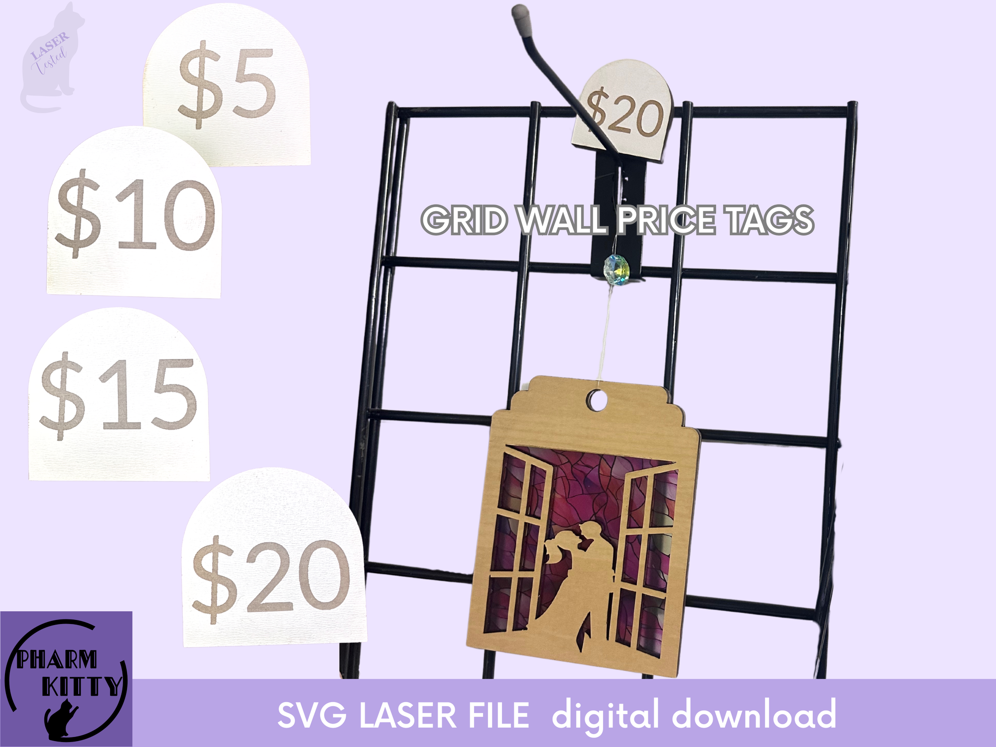 Grid Wall Price Tag SVG File, Magnetic Price Display for Craft Show ...