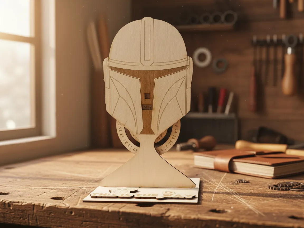 Star Wars Mandalorian Helmet - Grogu Calendar Desk Decor / Mandalorian ...