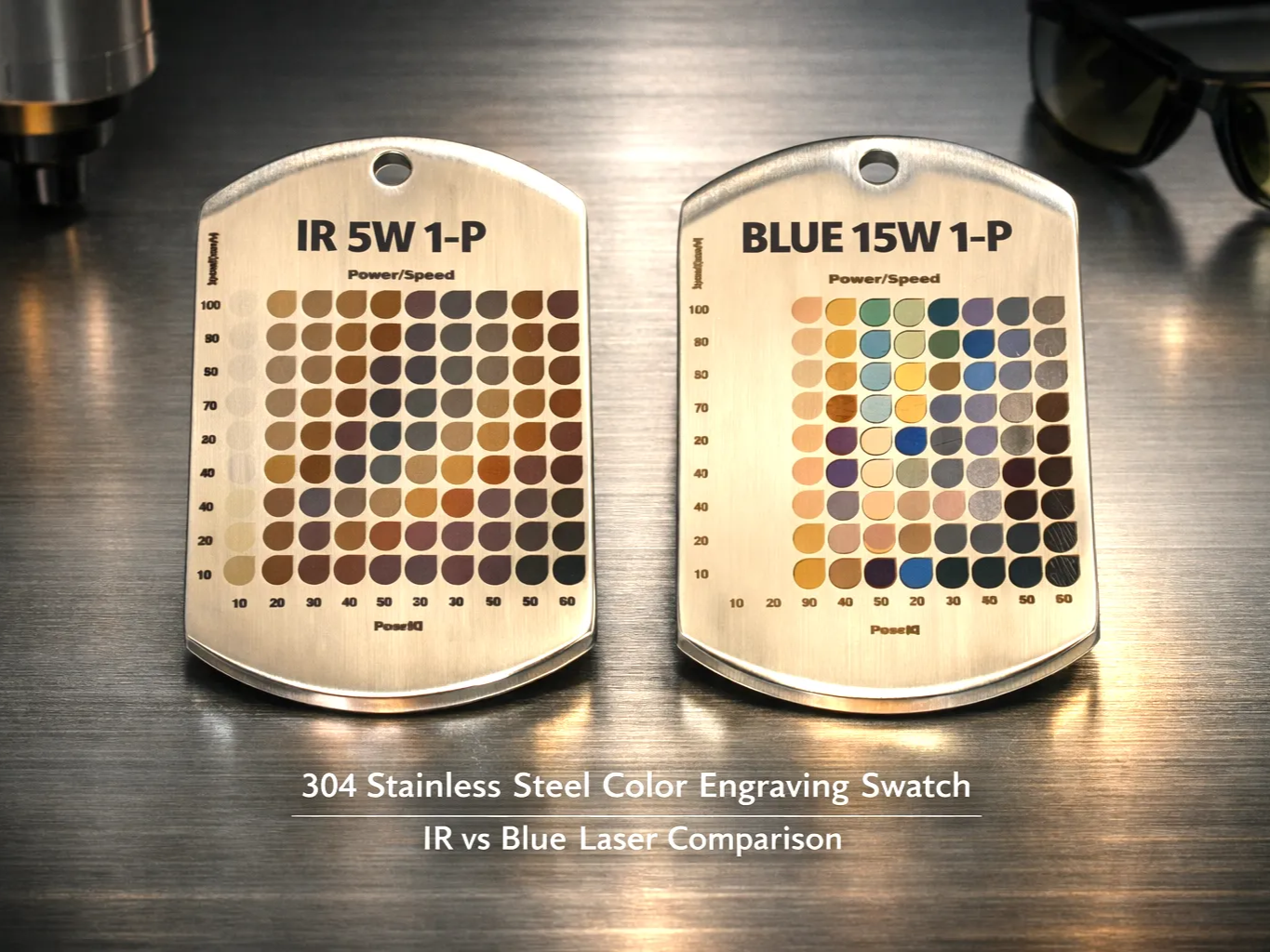 Laser Engraved Metal Color Calibration Tags IR 5W and Blue 15W | Free ...