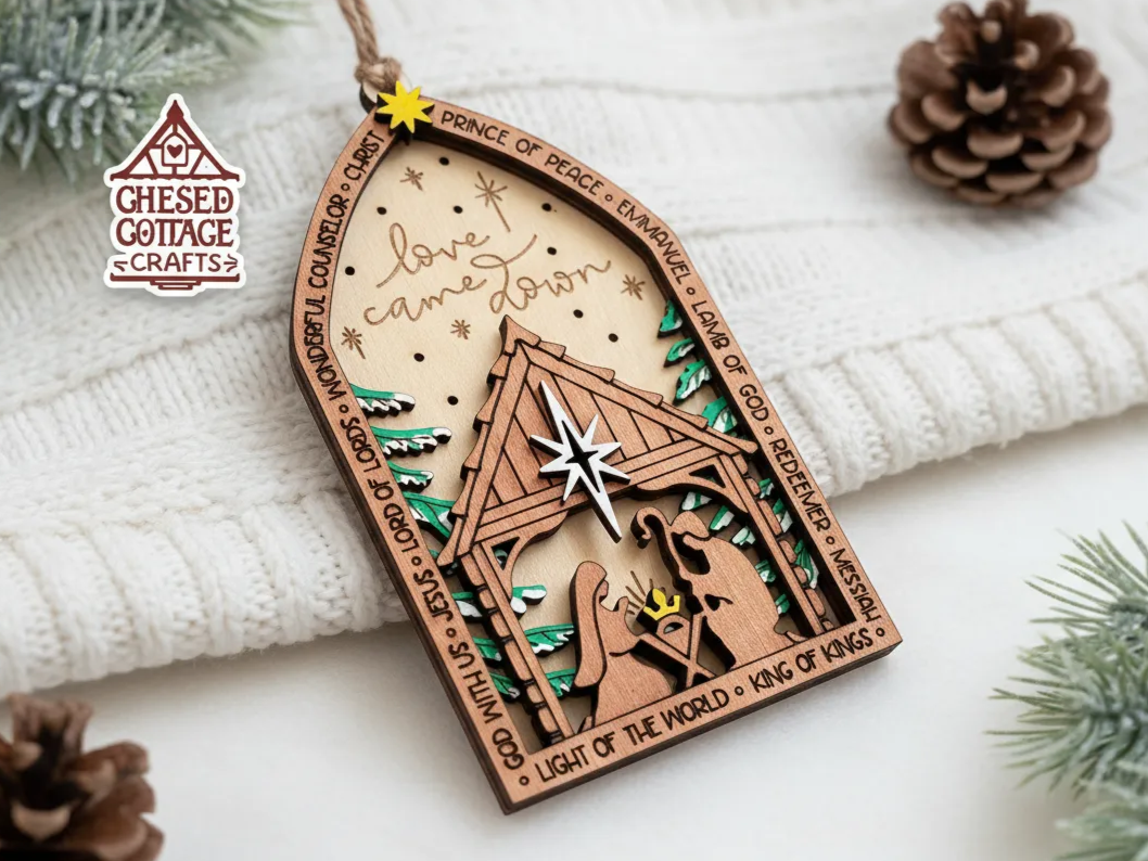 Nativity Christmas Ornament with the Names of Jesus | Ready to Use ...