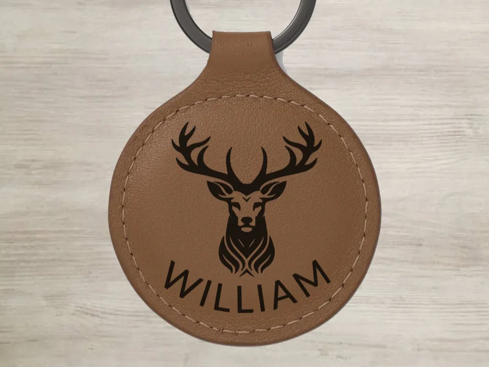 Personalized Leather Keychain with Deer Design and Name | Free Files ...