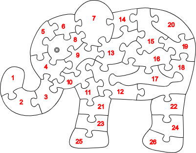 Elephant Number Puzzle SVG | Wooden Kids Puzzle Cut File | Free Files ...