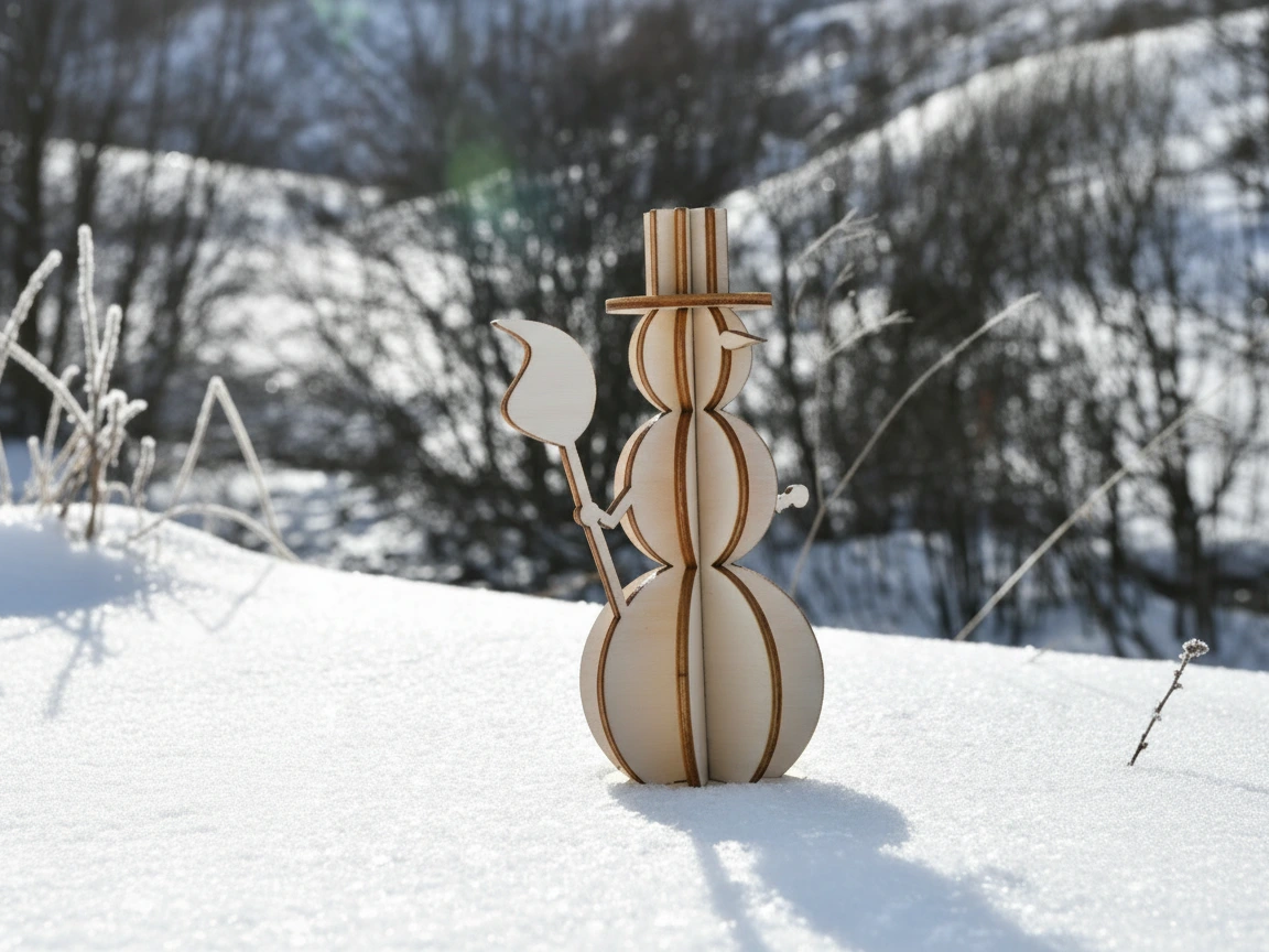Laser cut and engrave | Laser Cut 3 mm Wooden Snowman Ornament with ...
