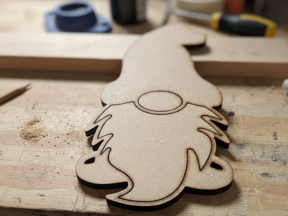 Laser Cut Wooden Gnome Shape Craft Decoration | Free Files - Atomm