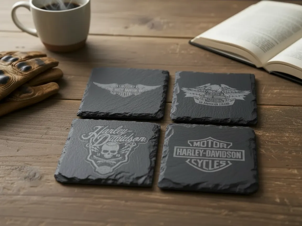 Slate coasters - Harley Davidson | Ready to Use Files - Atomm