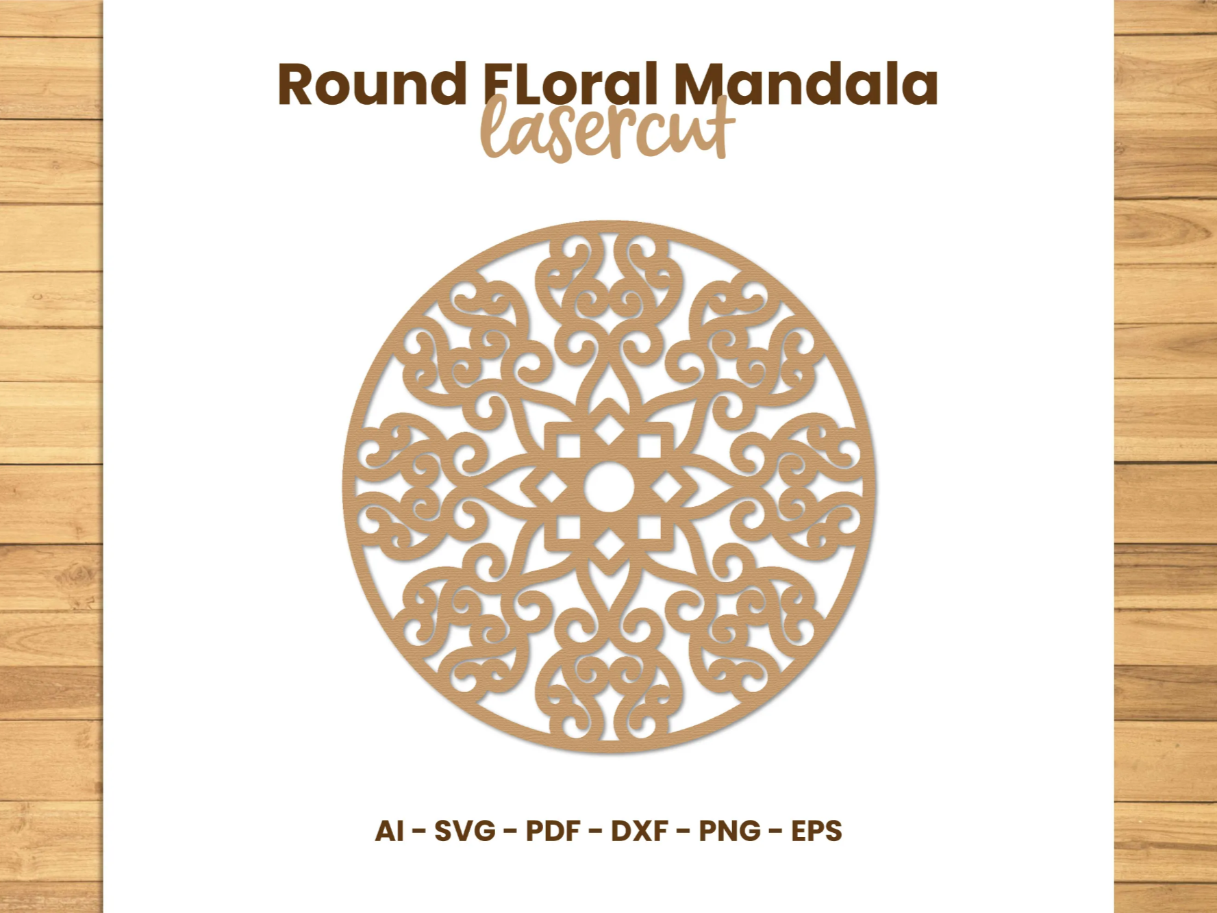 Laser cut and engrave | Round Floral Mandala Laser Cut Design | Ready ...