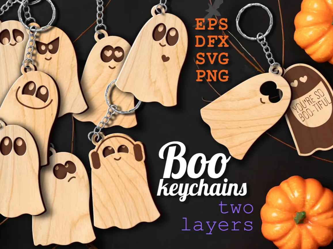 Laser cut and engrave | Funny BOO keychains SVG | for laser & cutting ...