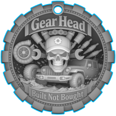 Gear Head Built Not Bought Automotive Off-Road Metal Ornament, Keychain ...