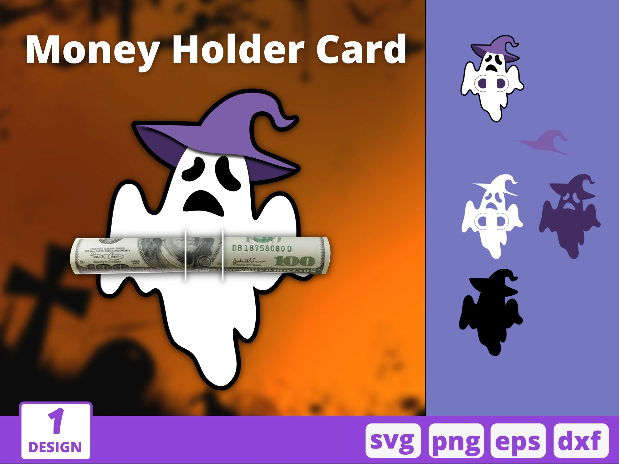 Laser cut and engrave | Halloween Ghost Money Holder Card SVG | Ready ...