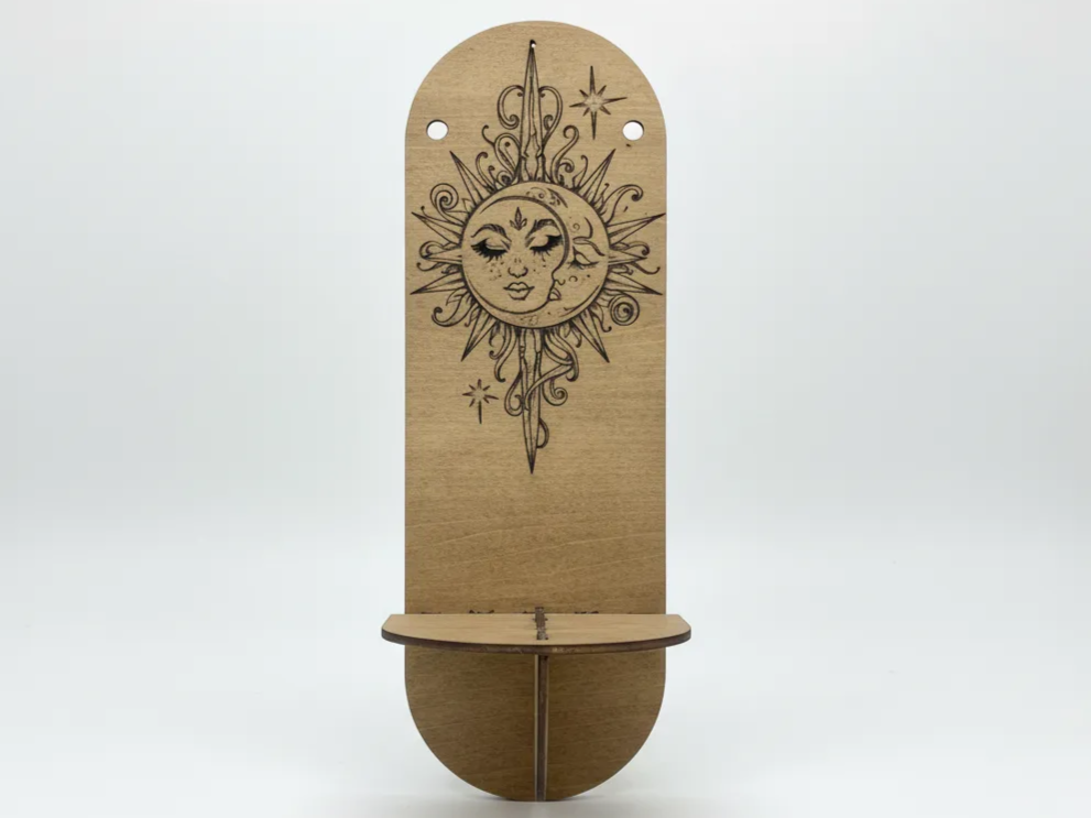 Celestial Sun and Moon Wall Mounted Floating Crystal Shelf | Free Files ...