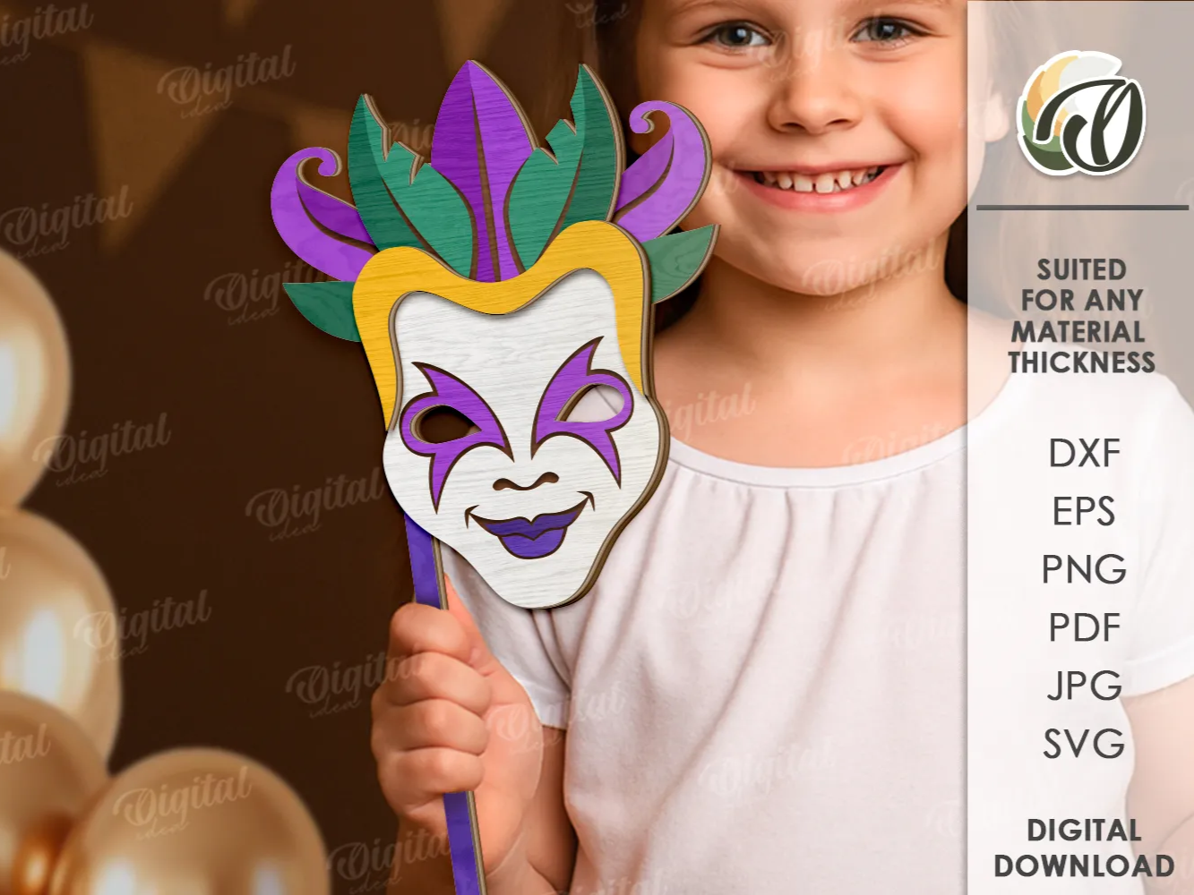 3D Mardi gras photo booth prop. Party decor laser cut. Carnival photo ...