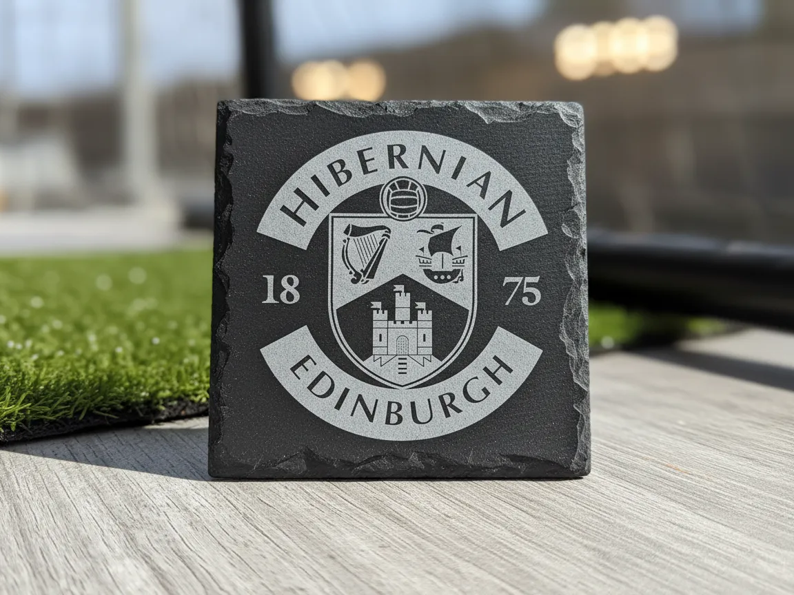 Laser Engraved Hibernian Edinburgh Stone Coaster 1875 (settings and ...