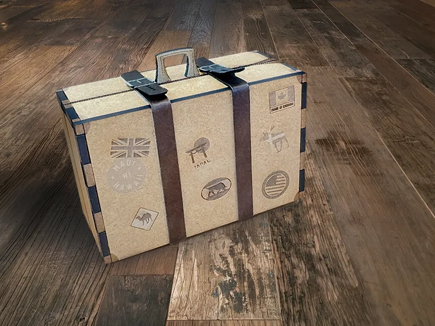 Laser Cut Decorative Travel Suitcase Box with Vintage Stickers / Gift ...
